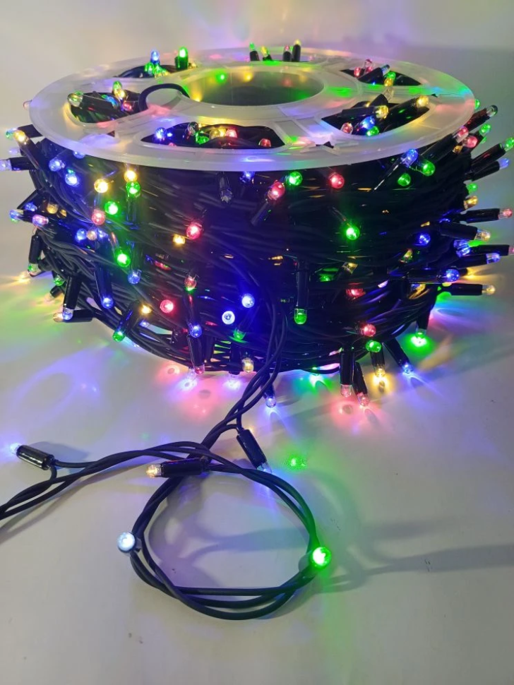 Гирлянда уличная, Длина 100 метров, 1000 LED ламп, провод каучук, цвет ...