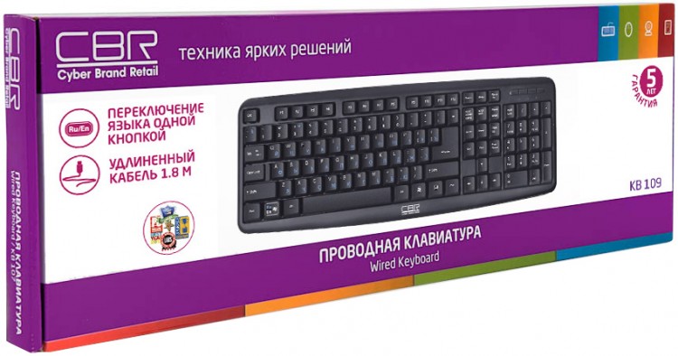 Проводная USB - Клавиатура CBR KB 109 Black